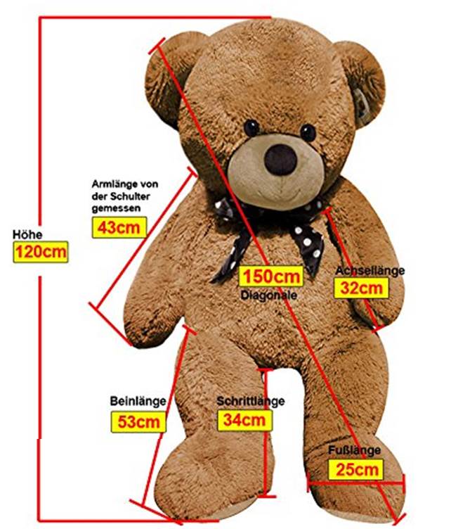 ᐅ XXL-Teddy mit Größenangaben - ᐅ XXL-Teddy.com